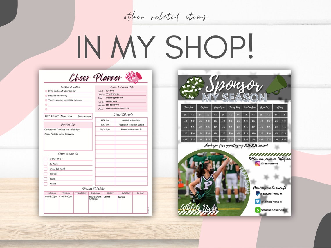 Printable Cheer Season Sign up Sheet Instant Download Template ...