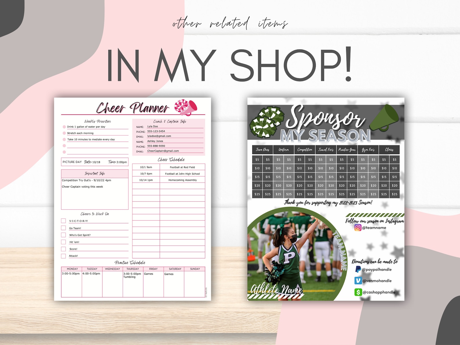 Printable Cheer Season Sign up Sheet Instant Download Template ...