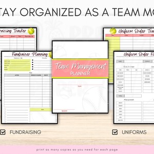 Printable Softball Team Management Planner for Coach and Team - Etsy