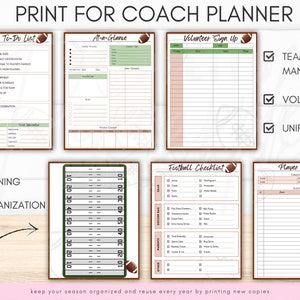 Printable Football Team Management Planner for Coach and Team - Etsy