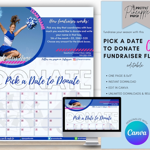 Cheer Fundraiser Template - Etsy