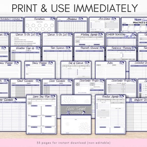 Printable Cheer Planner for Coach, Captain and Team Mom, Cheer Squad ...