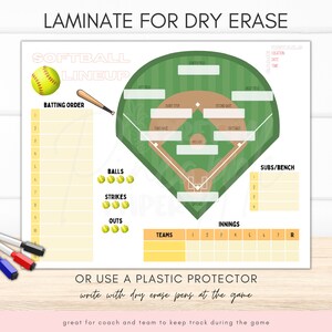 Printable Softball Line up and Field Position Sheet Batting Order ...