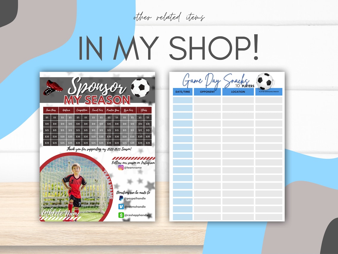 Editable Soccer Calendar Template, Instant Download Practice Game ...