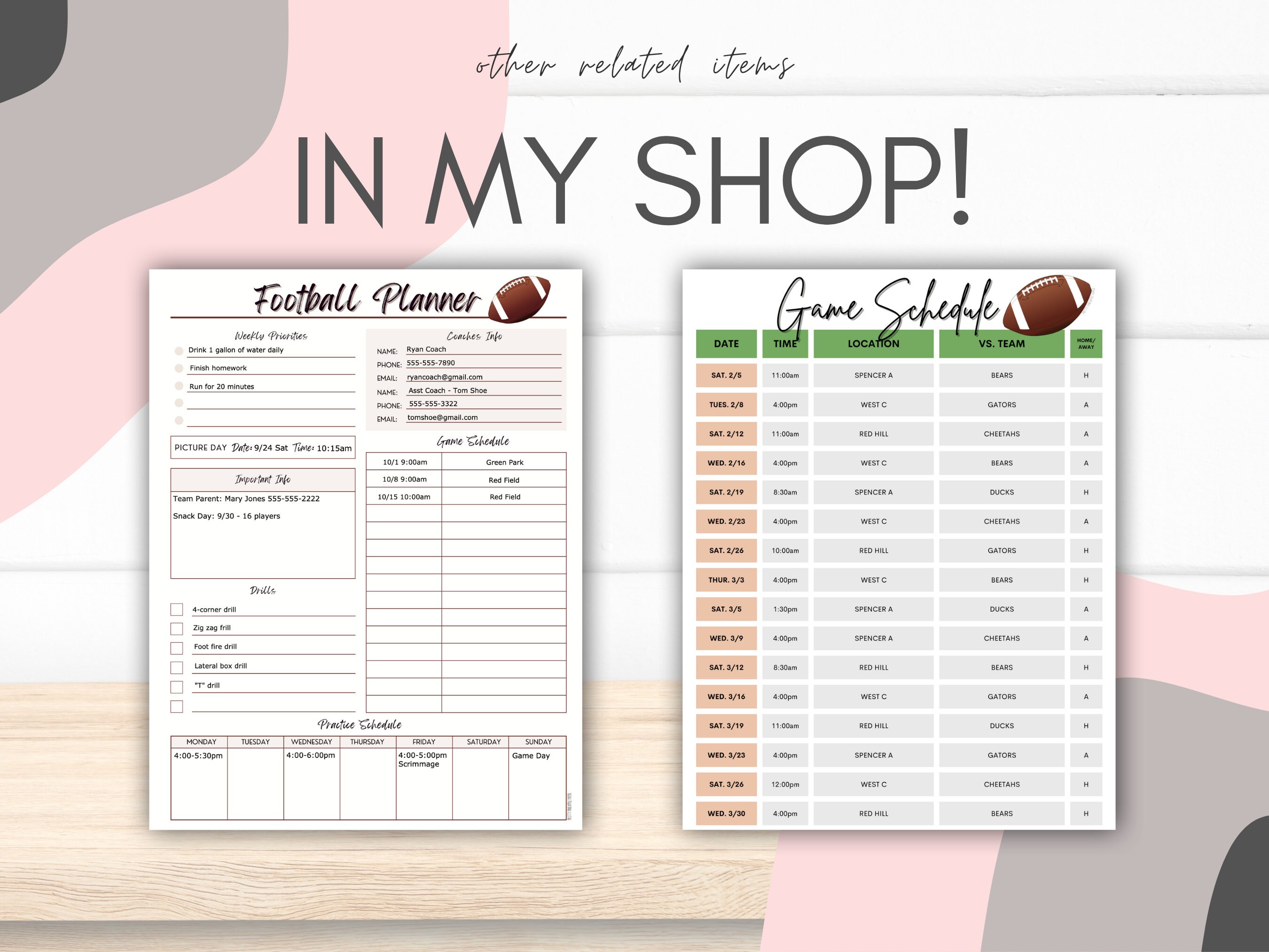 Printable Football Season Sign up Sheet Instant Download Template ...