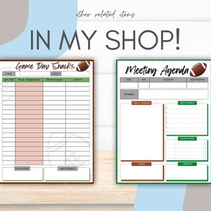 Editable Football Game Schedule Template Instant Download to Organize ...