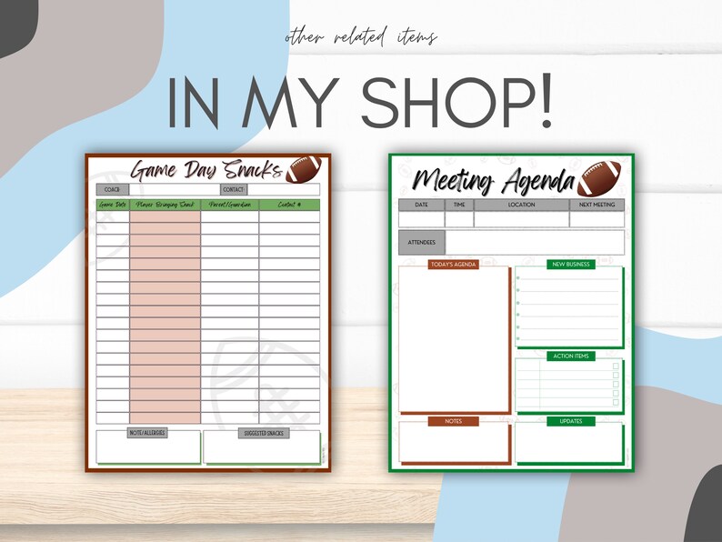 Editable Football Game Schedule Template Instant Download to Organize ...