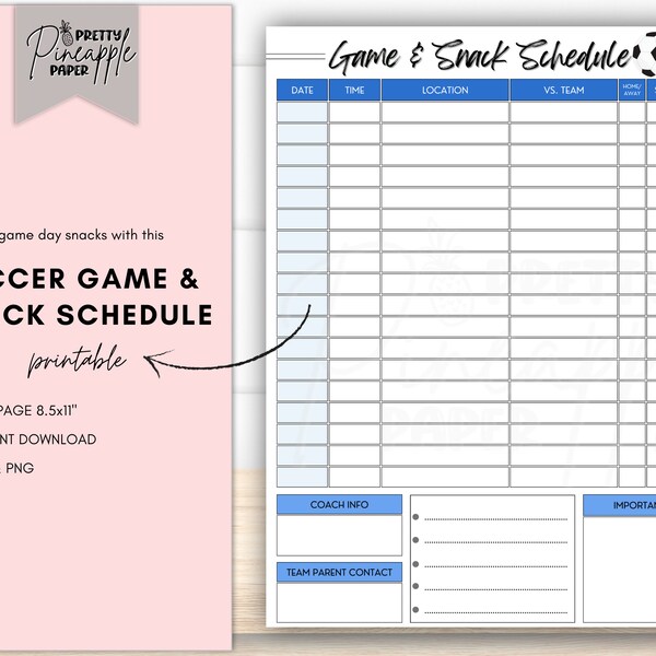 Soccer Team Snack Template - Etsy