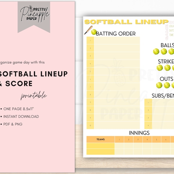 Softball Line up Svg - Etsy