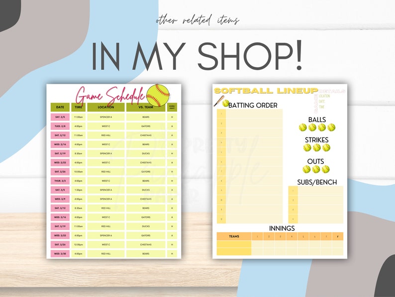 Editable Softball Game Day Snack Schedule Template. Instant - Etsy
