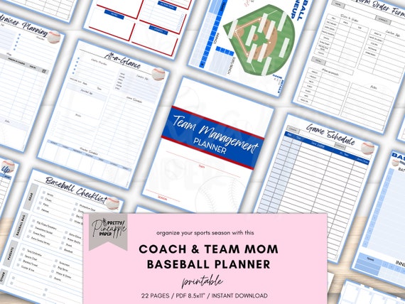 Printable Baseball Team Management Planner for Coach and Team - Etsy