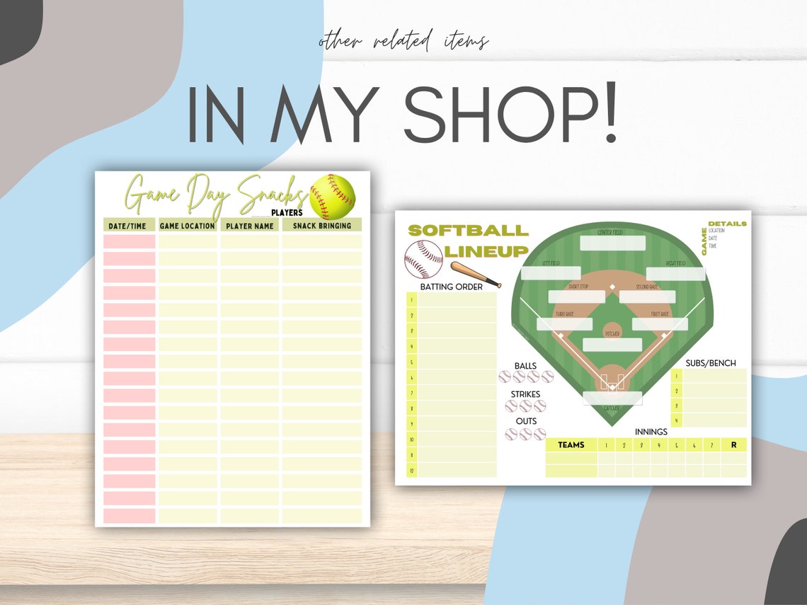 Editable Softball Game Schedule Template Instant Download to Organize ...
