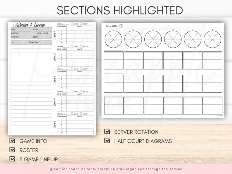Printable Volleyball Diagrams Server Rotation Roster and - Etsy Hong Kong