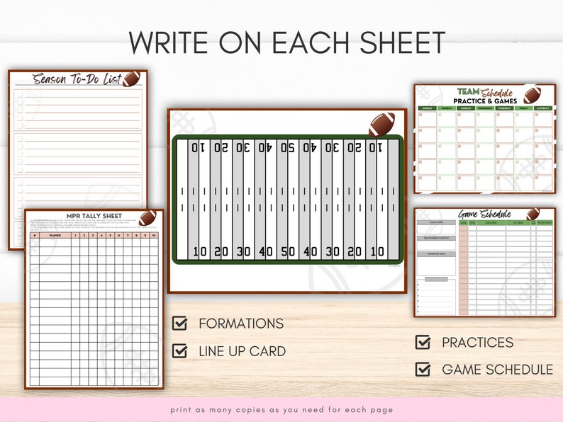 Printable Football Team Management Planner for Coach and Team - Etsy