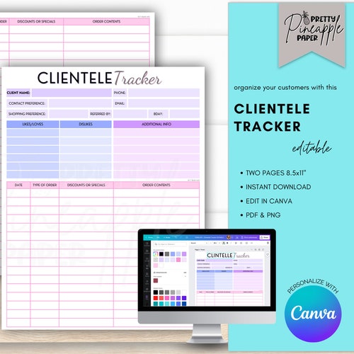 Printable Customer Tracker Planner Sheet Instant Download. - Etsy