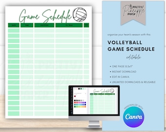Volleyball Game Schedule - Etsy