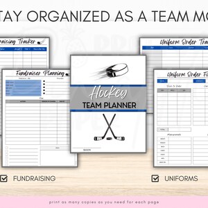 Printable Hockey Team Management Planner for Coach and Team Mom, Game ...