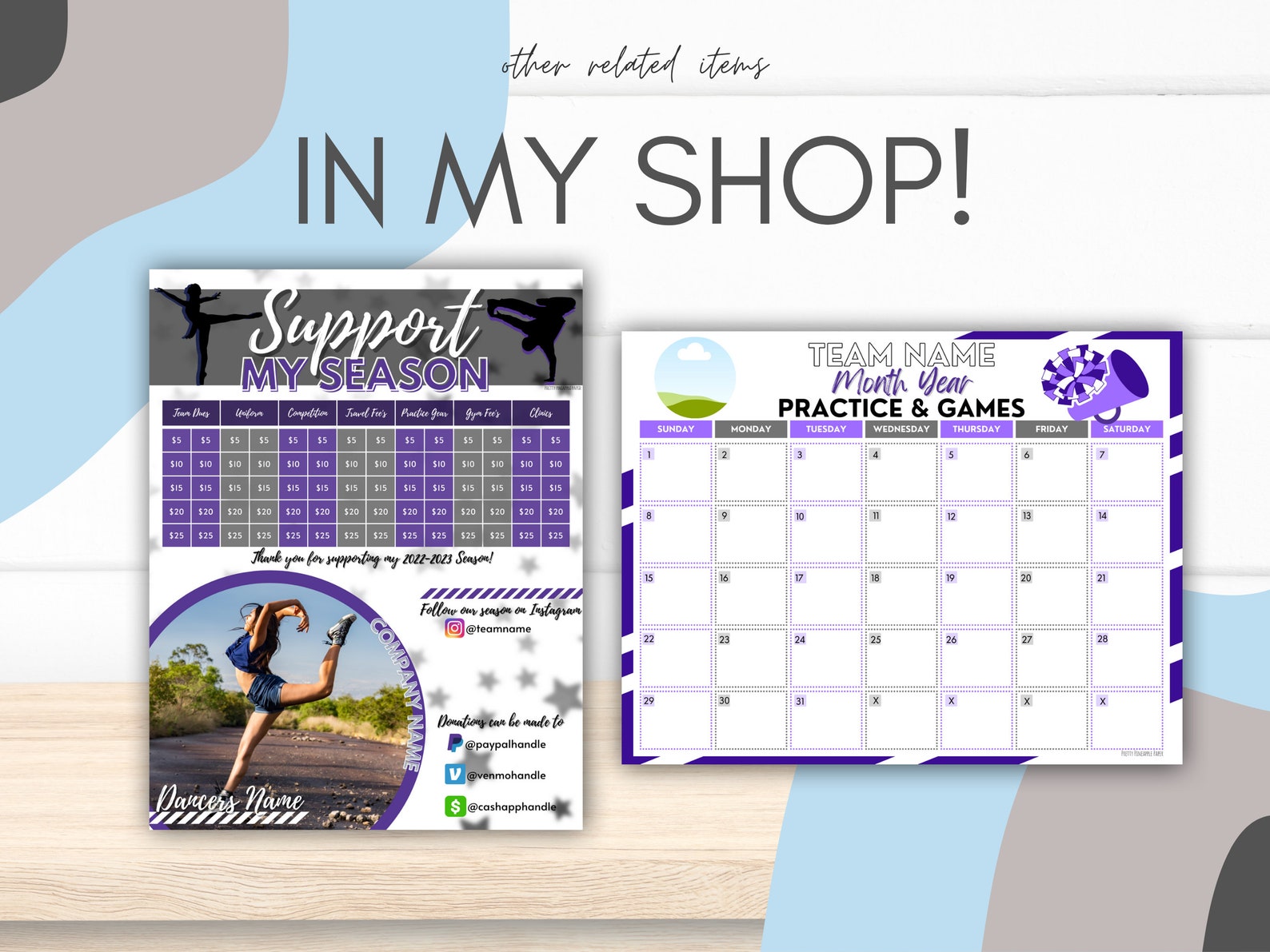 Editable Dancer - Calendar Fundraiser Template, Pick a Date to Donate ...