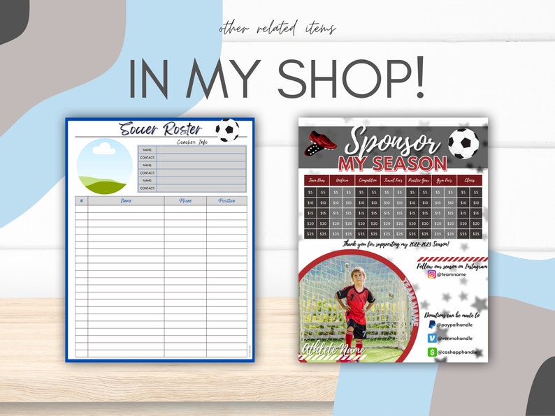 Editable Soccer Game Schedule Template, Instant Digital Download to ...