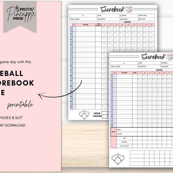 Baseball score sheet - Etsy México