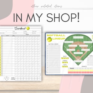 Printable Softball Team Line up and Field Positions, Instant Download ...
