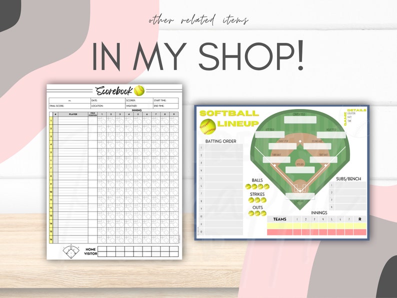 Printable Softball Team Line up and Field Positions, Instant Download ...