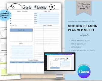 Editable Football Team Schedule Printable Download Canva - Etsy