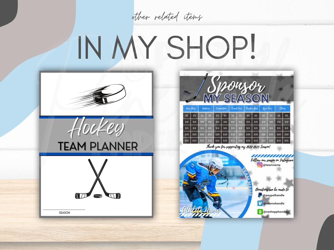 Editable Hockey Calendar Fundraiser Template, Pick a Date to Donate ...