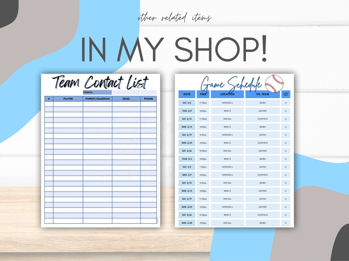 Editable Baseball Calendar Template, Instant Download Practice Games ...