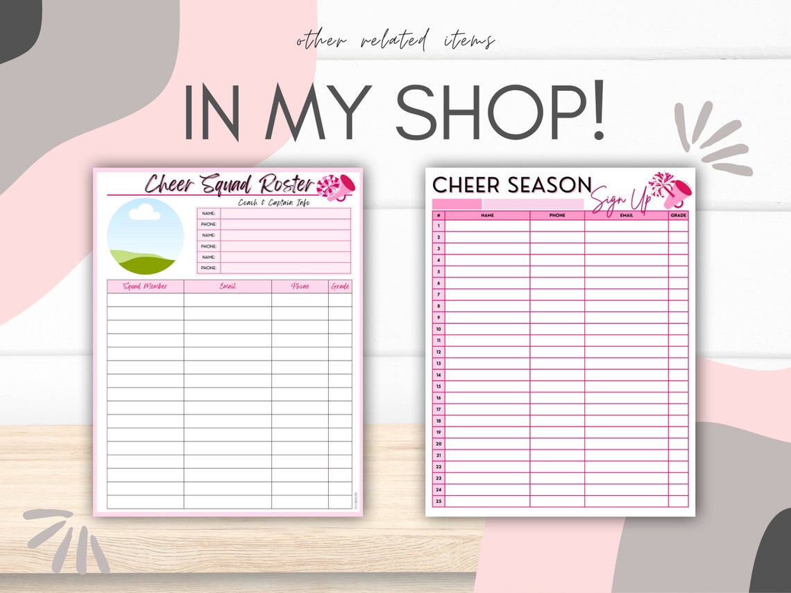 Printable Cheer Try Out Form, Instant Download Template, Cheerleader ...