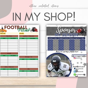 Printable Football Team Management Planner for Coach and Team Mom, Game ...