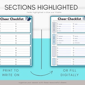 Fillable Cheer Planner for Coach, Captain, Team, Game Sport Schedule ...