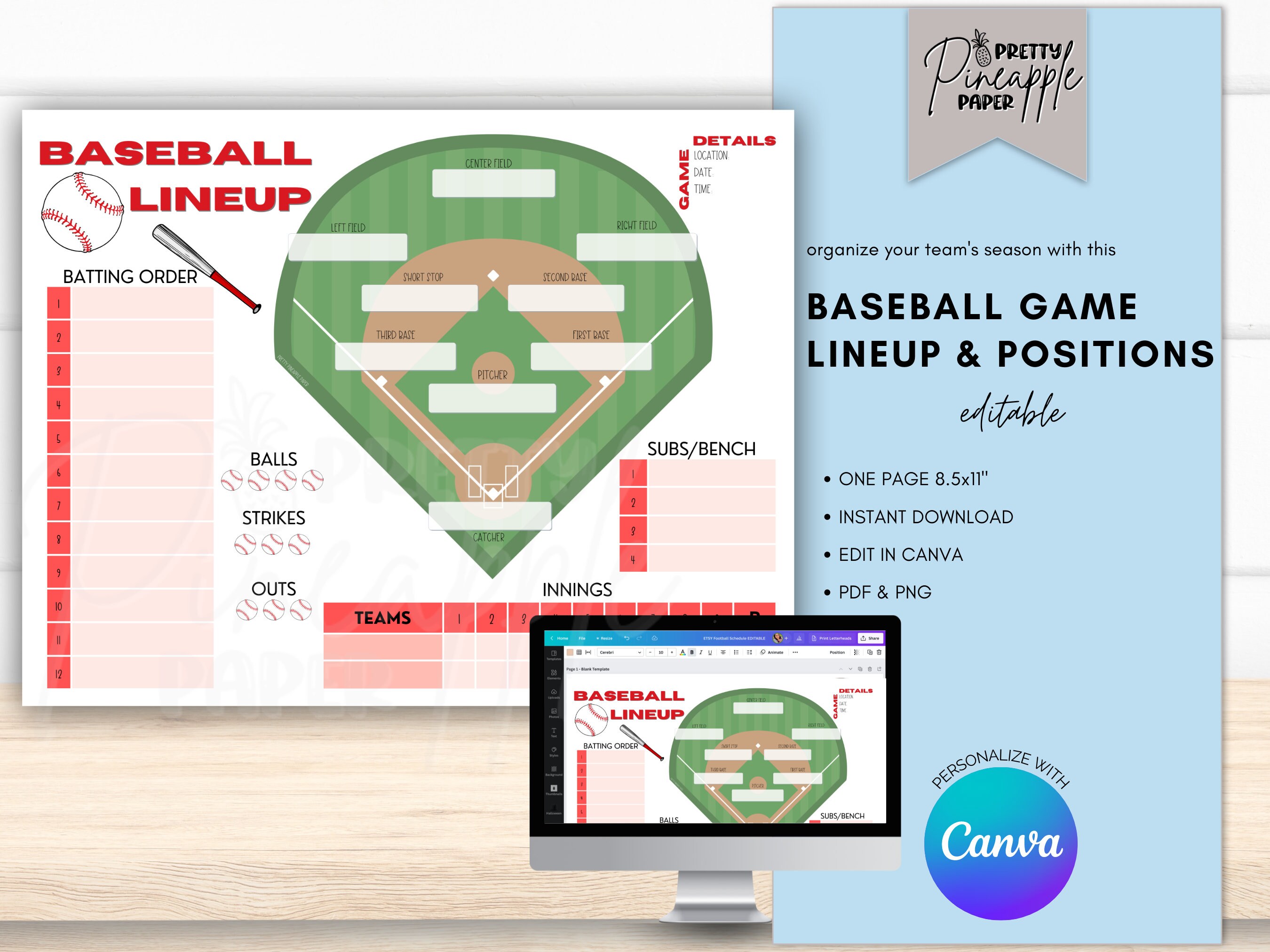 Baseball Depth Chart Template Free
