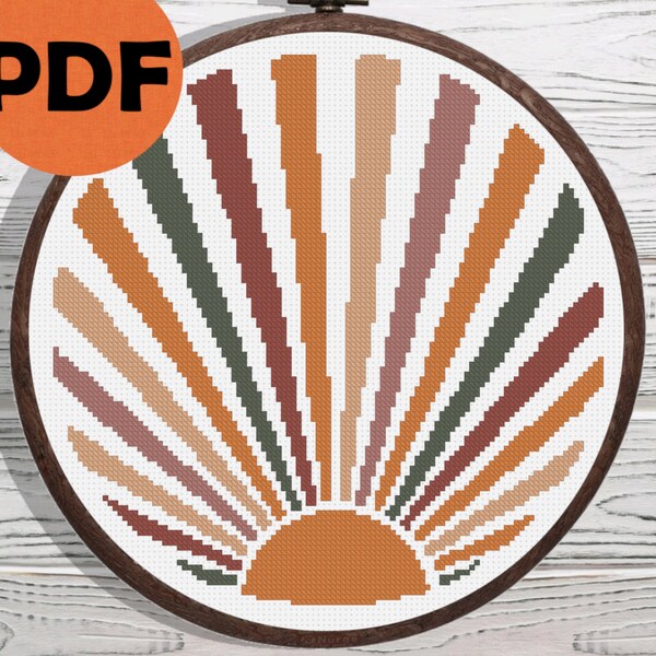 Sun Cross Stitch - Etsy