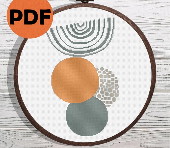 Abstract Boho Geometric Cross Stitch Pattern PDF Boho Cross | Etsy