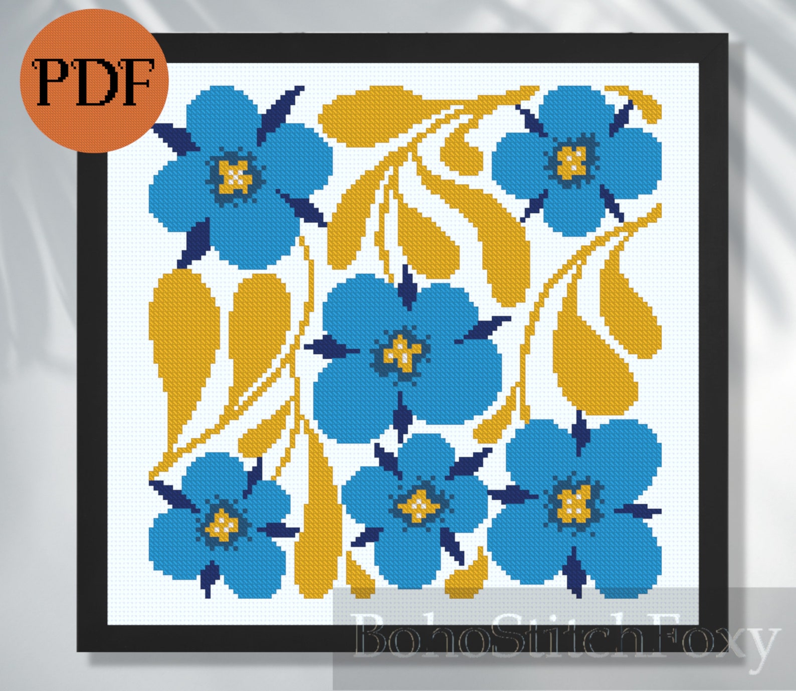 Floral Abstract Cross Stitch Pattern PDF, Easy Matisse Style Pattern ...