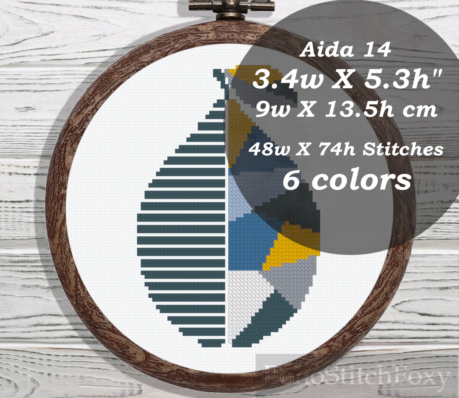 Geometric Lemon Fruit Cross Stitch Pattern PDF Easy Small - Etsy