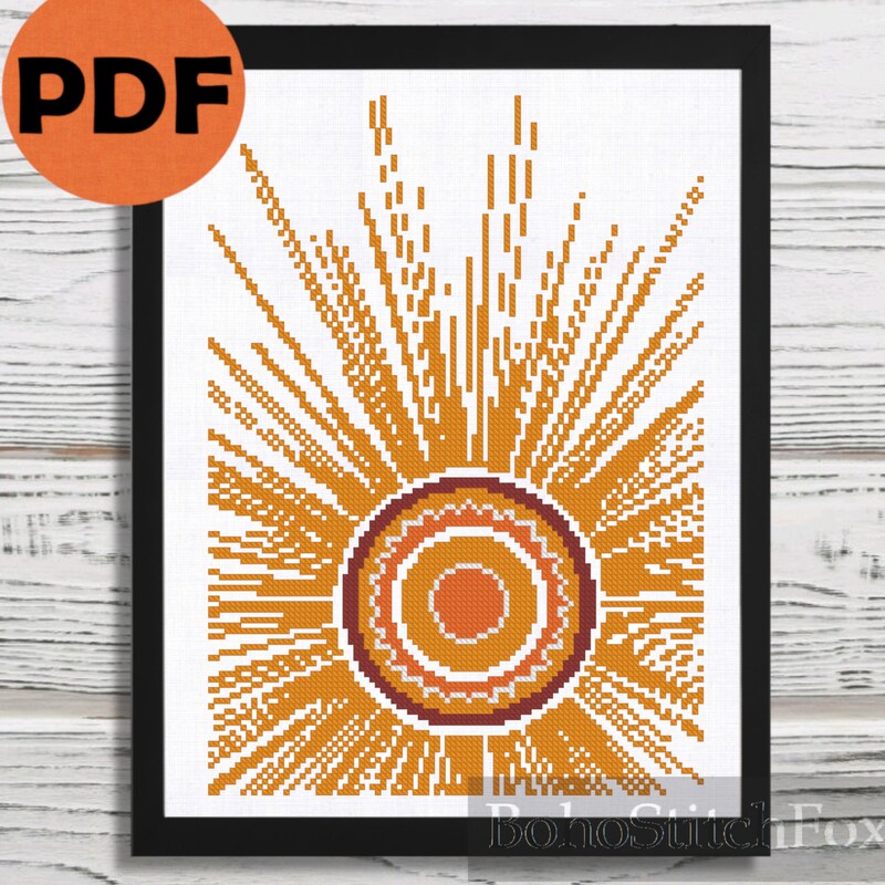 Sun Cross Stitch - Etsy