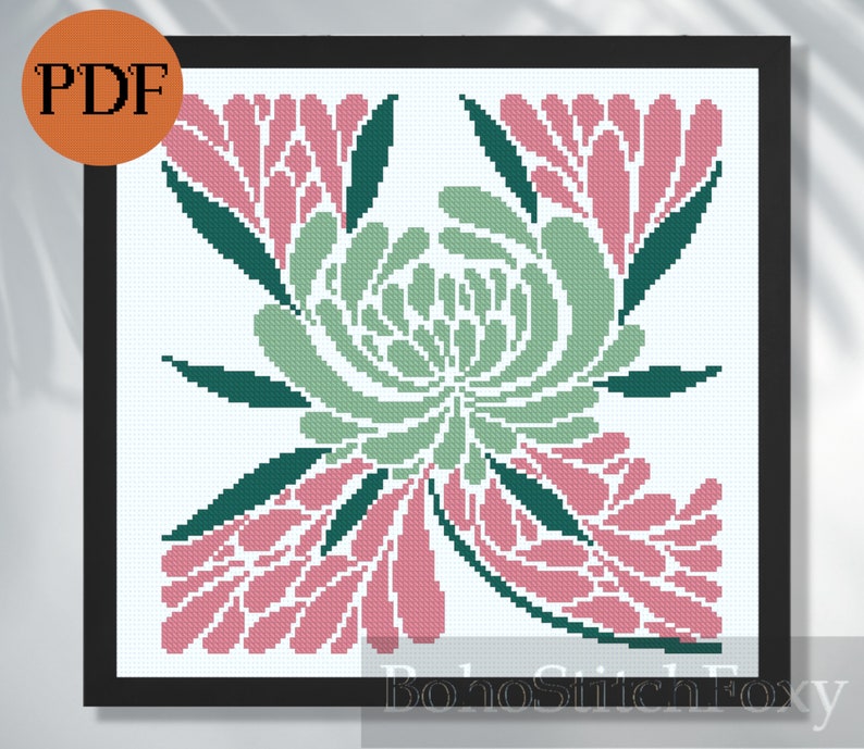 Floral Abstract Cross Stitch Pattern PDF, Easy Matisse Style Pattern ...
