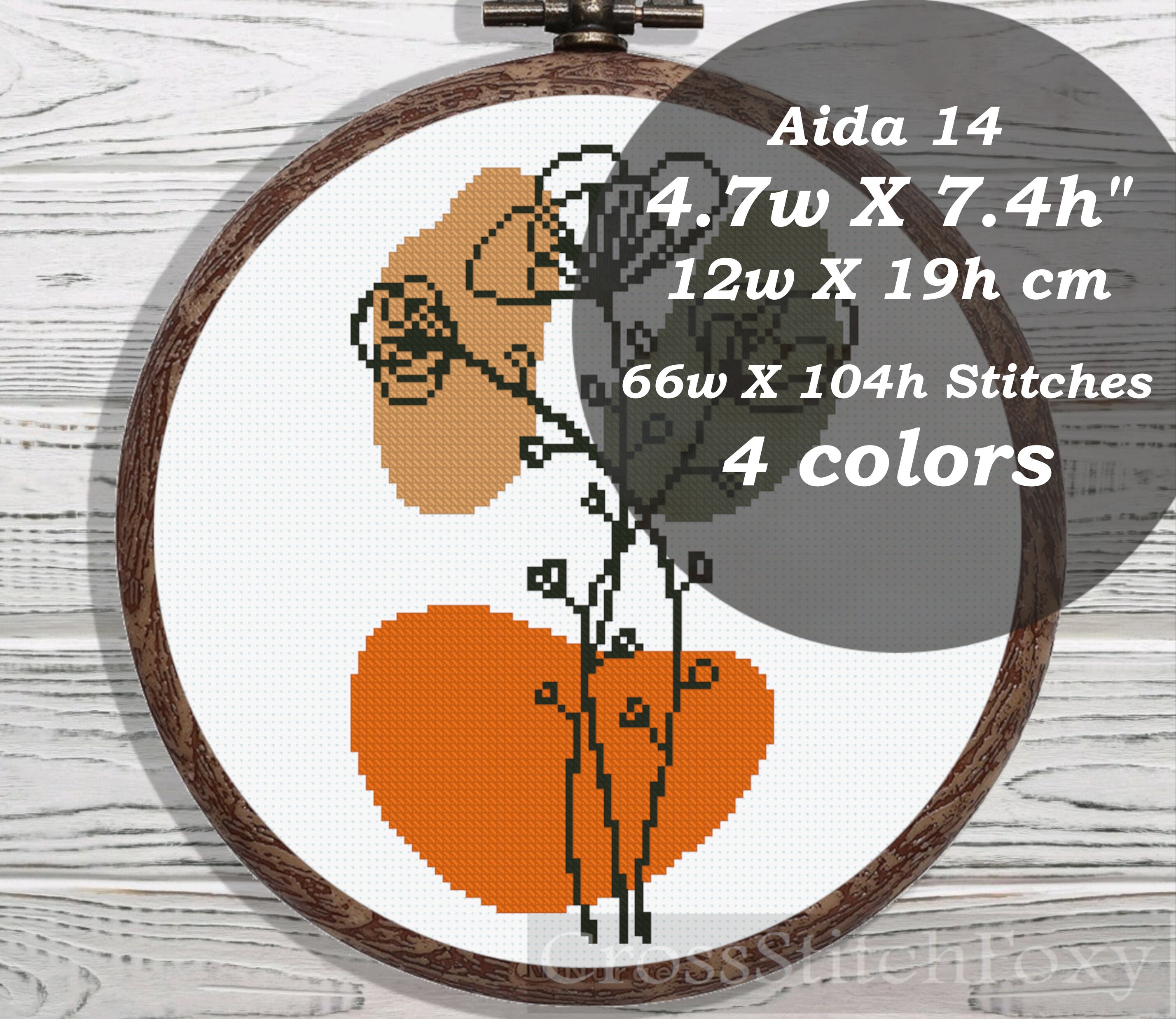 Modern Boho Cross Stitch Pattern PDF Easy Small Leaves - Etsy