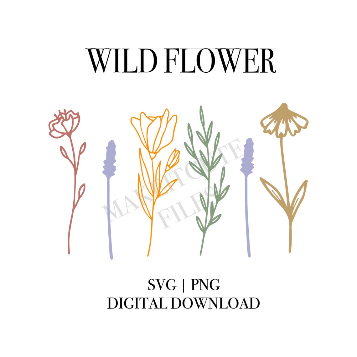 WILDFLOWER svg wildflower clipart svg png wildflower | Etsy