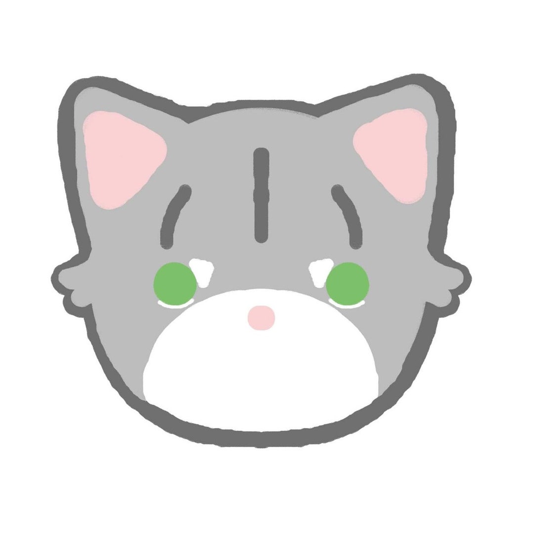 Sophie Sticker | Gray Tabby Cat Chibi Head Sticker - Etsy