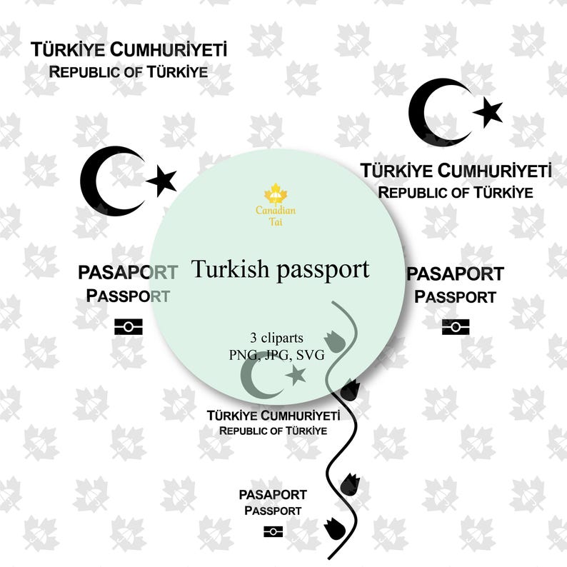 Turkish Passport Silhouette SVG/PNG/JPG File - Etsy
