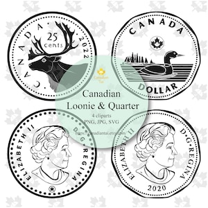 Canadian Loonie & Quarter SVG/PNG/JPG File - Etsy