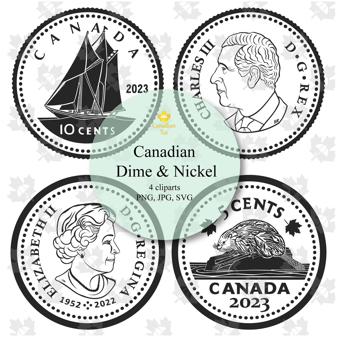 Canadian Dime & Nickel SVG/PNG/JPG File - Etsy