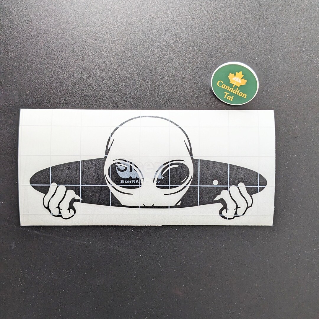 Peeking Alien Decal Sticker | More Color & Size Option - Etsy