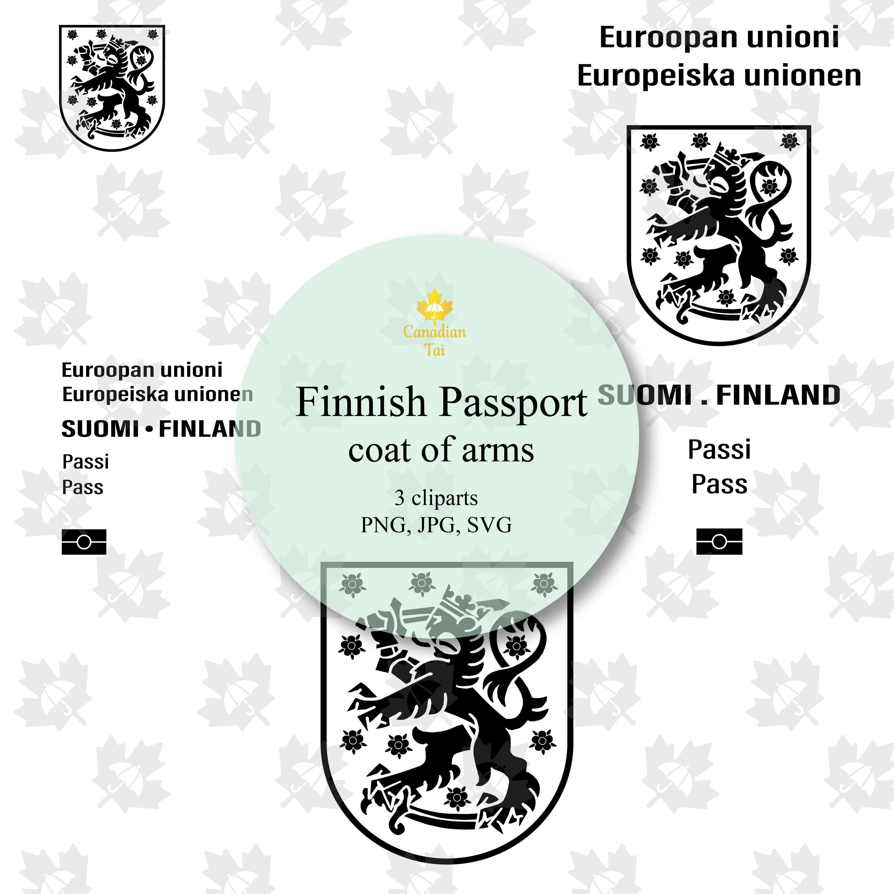 Finnish Passport Silhouette SVG/PNG/JPG File - Etsy Canada