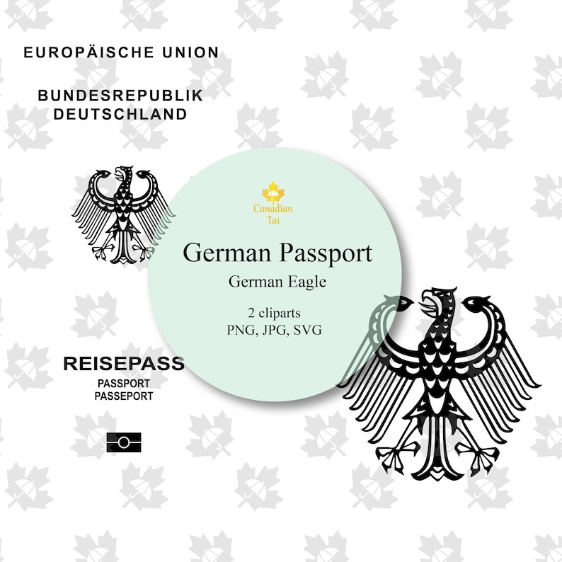 German Passport Silhouette SVG/PNG/JPG File - Etsy