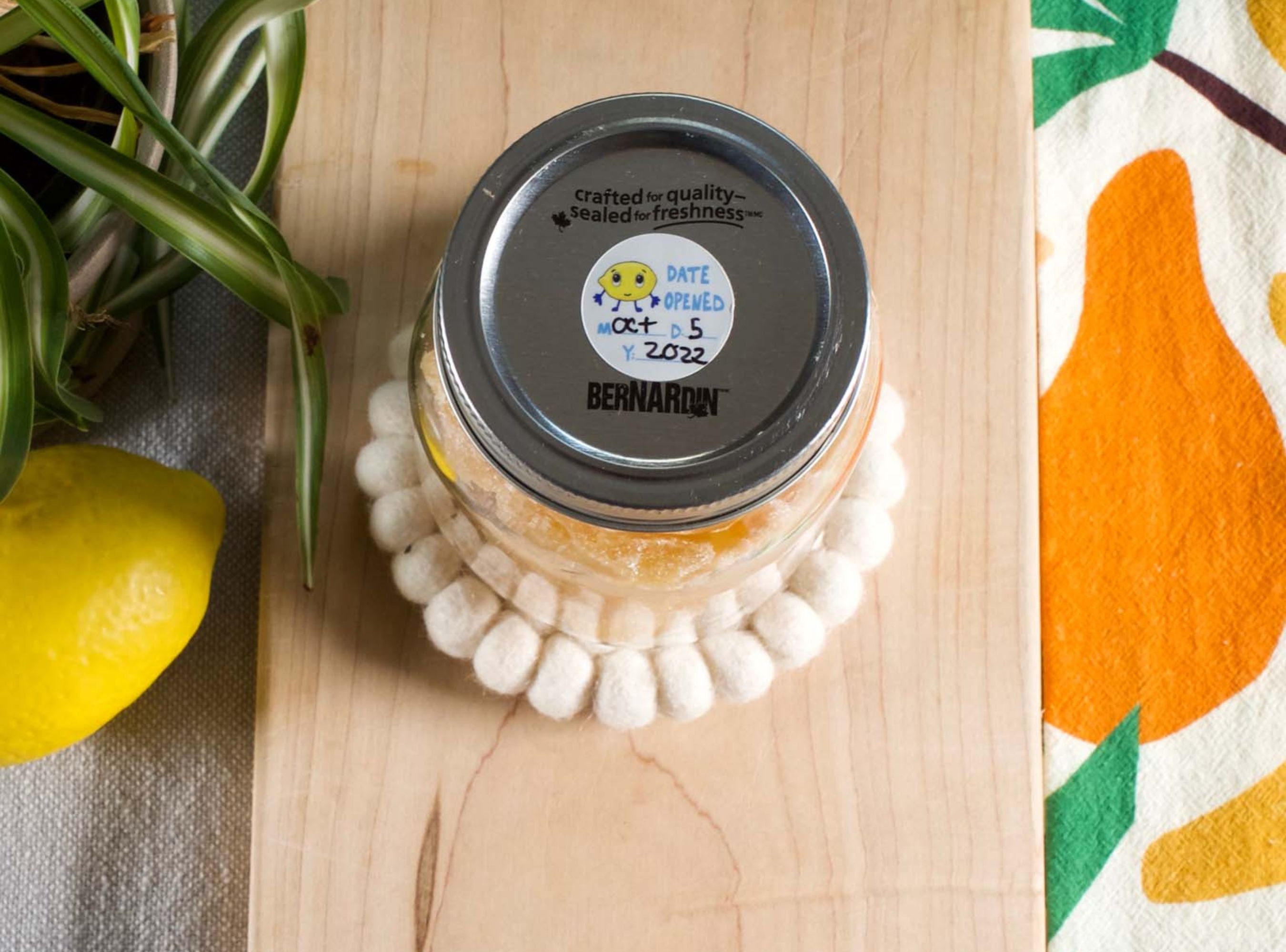 Lemon Food Date Opened Labels, Food Date Storage Stickers, Write on ...