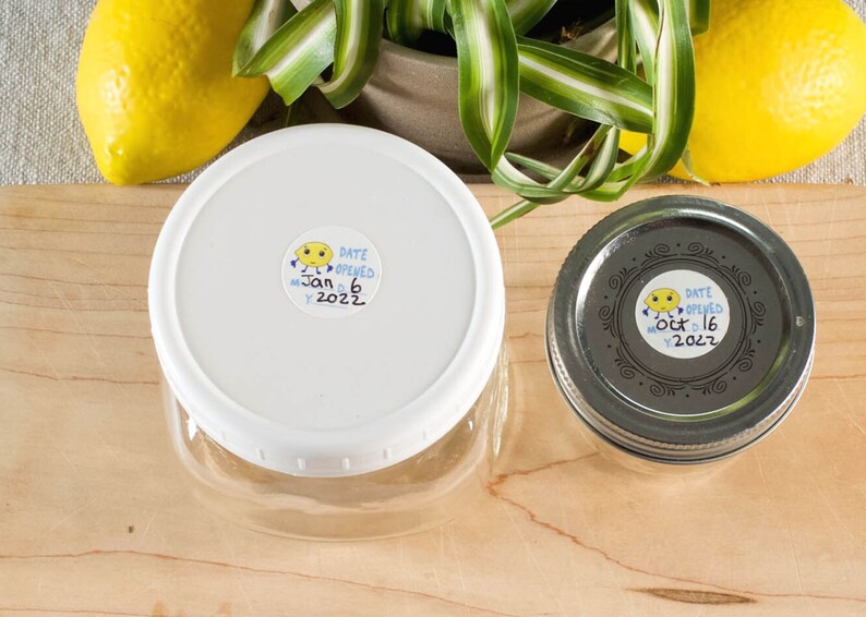 Lemon Food Date Opened Labels Food Date Storage Stickers - Etsy